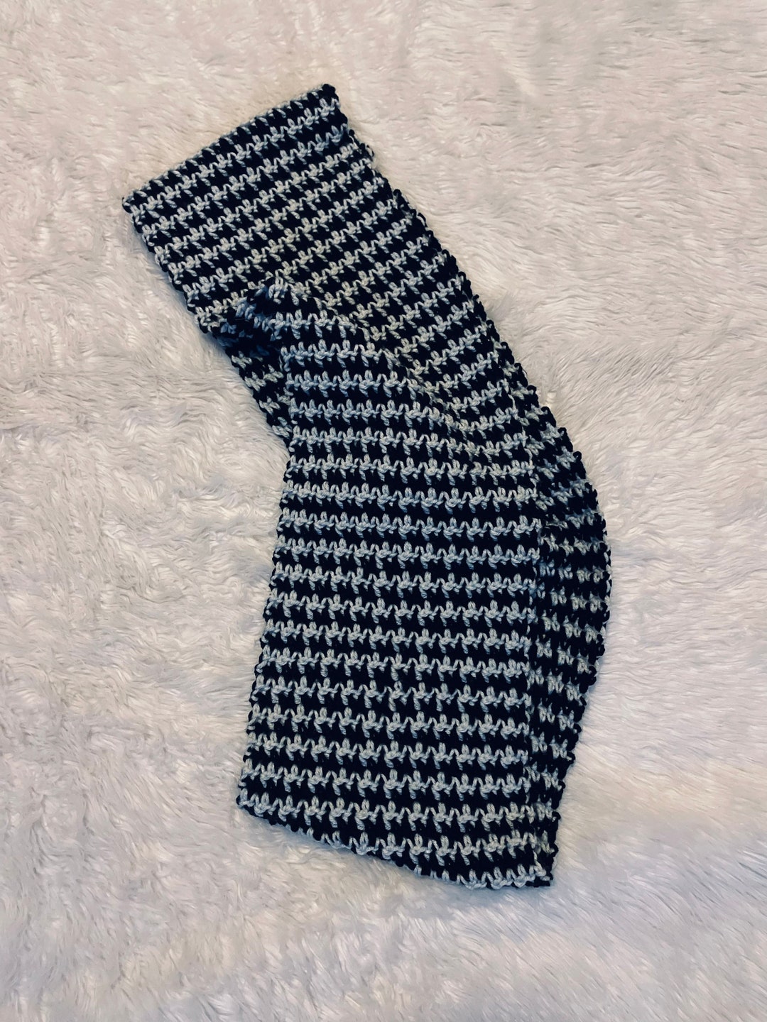 Handmade Crochet Houndstooth Scarf - Etsy