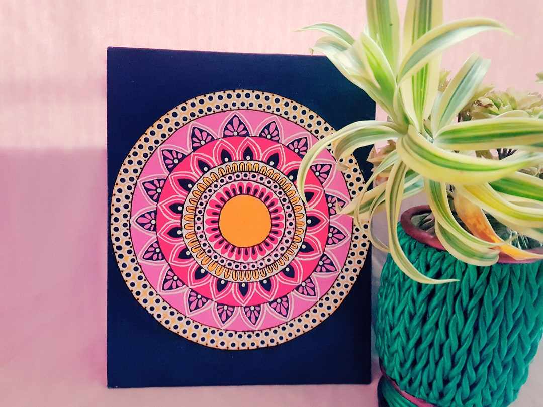 Mandala Art Mandala Painting on Canvas Board - Etsy