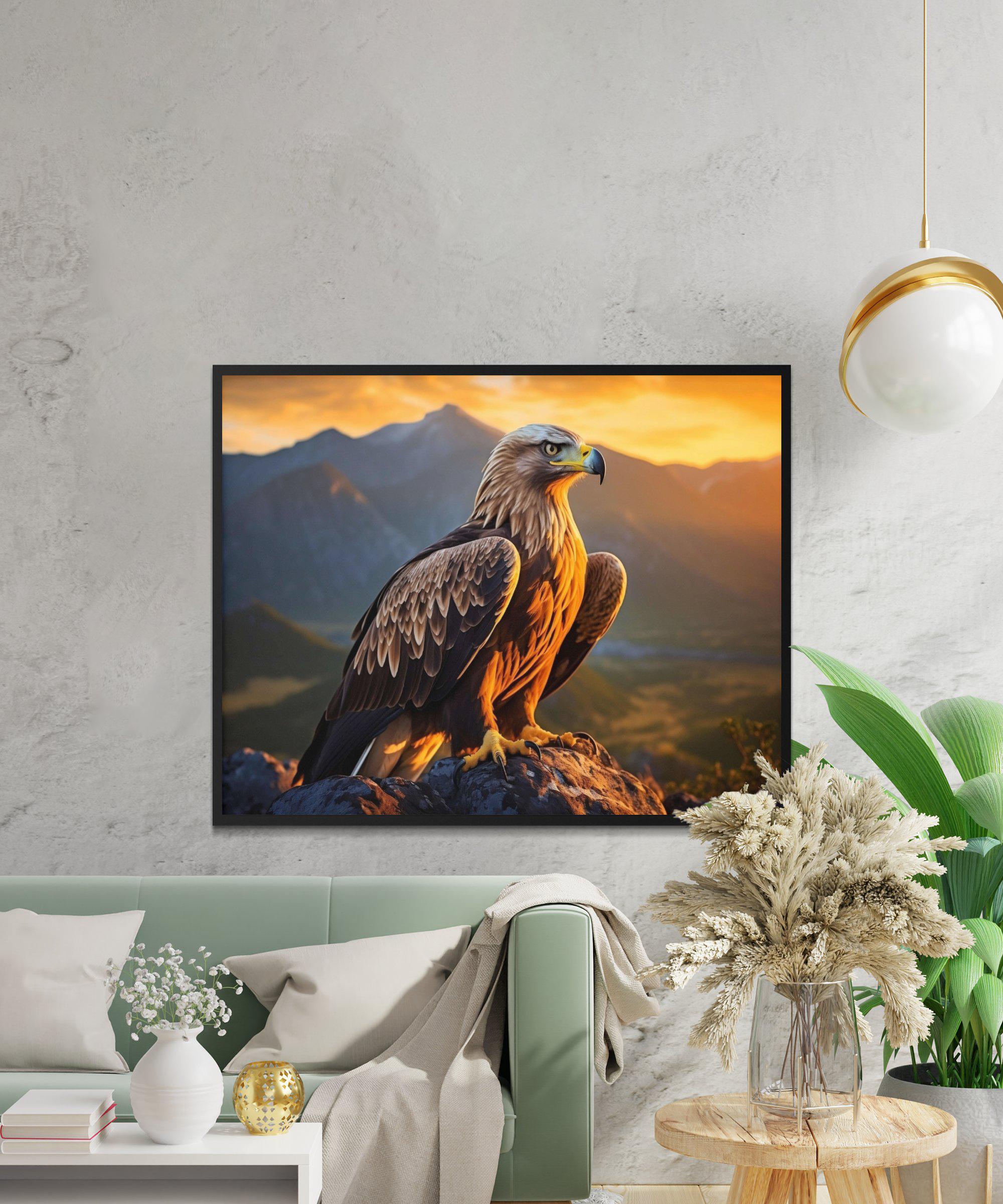 Majestic Eagle Wall Art Download, Sunset Mountain Eagle Print, Wildlife ...