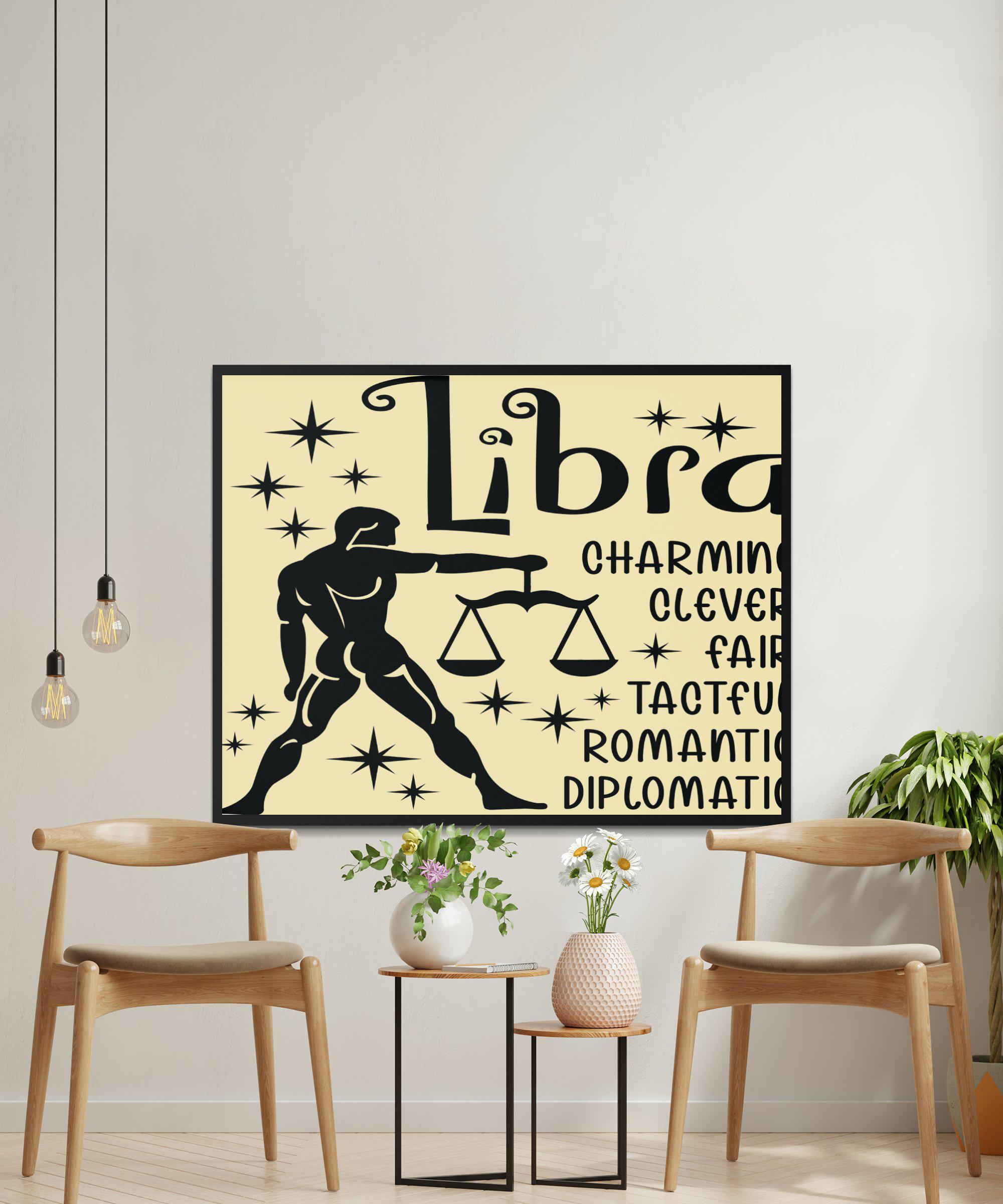 Libra Zodiac Traits Wall Art Digital Download Charming Clever Fair ...