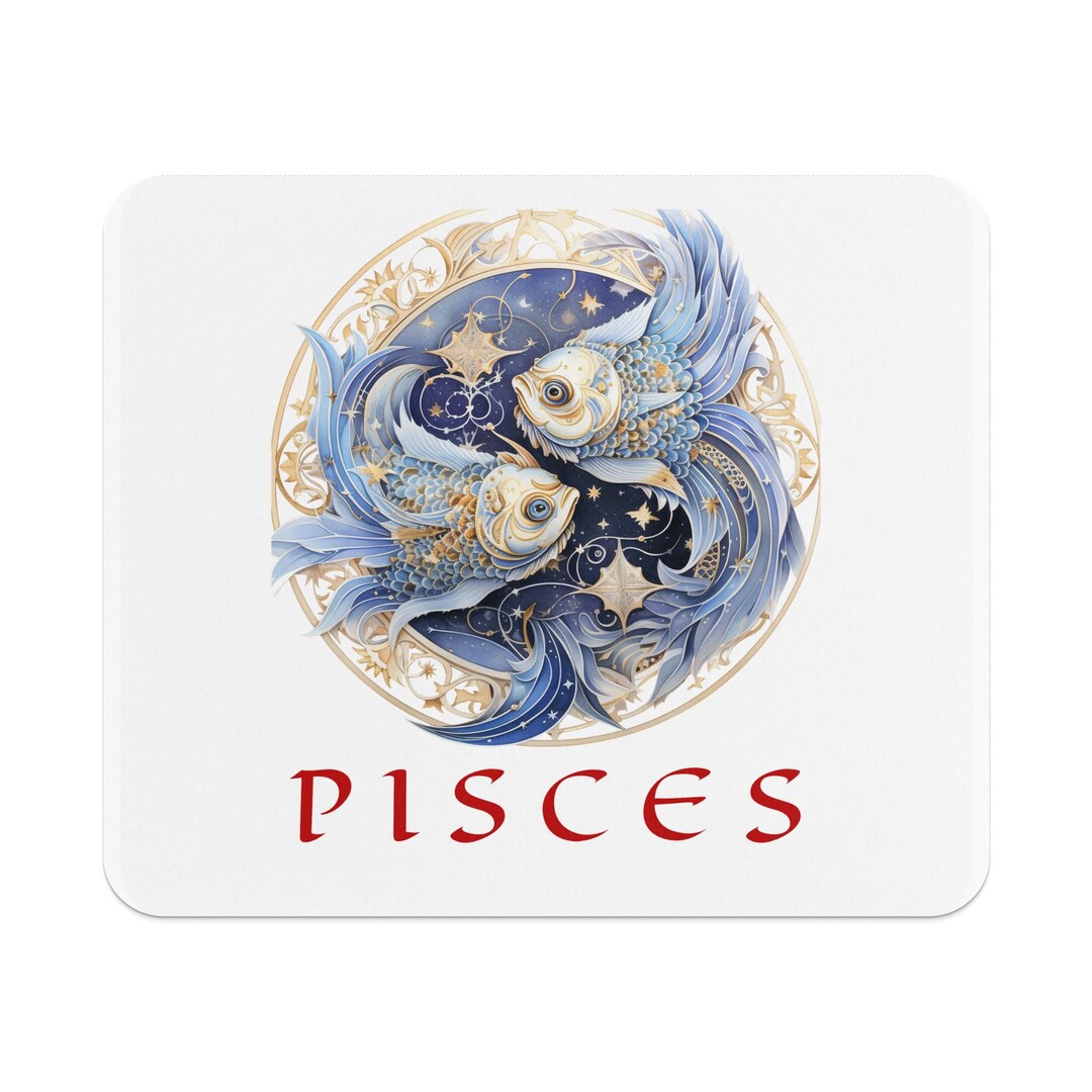 Pisces Mouse Pad, Zodiac Sign Art, Astrological Desk Accessory, Star ...