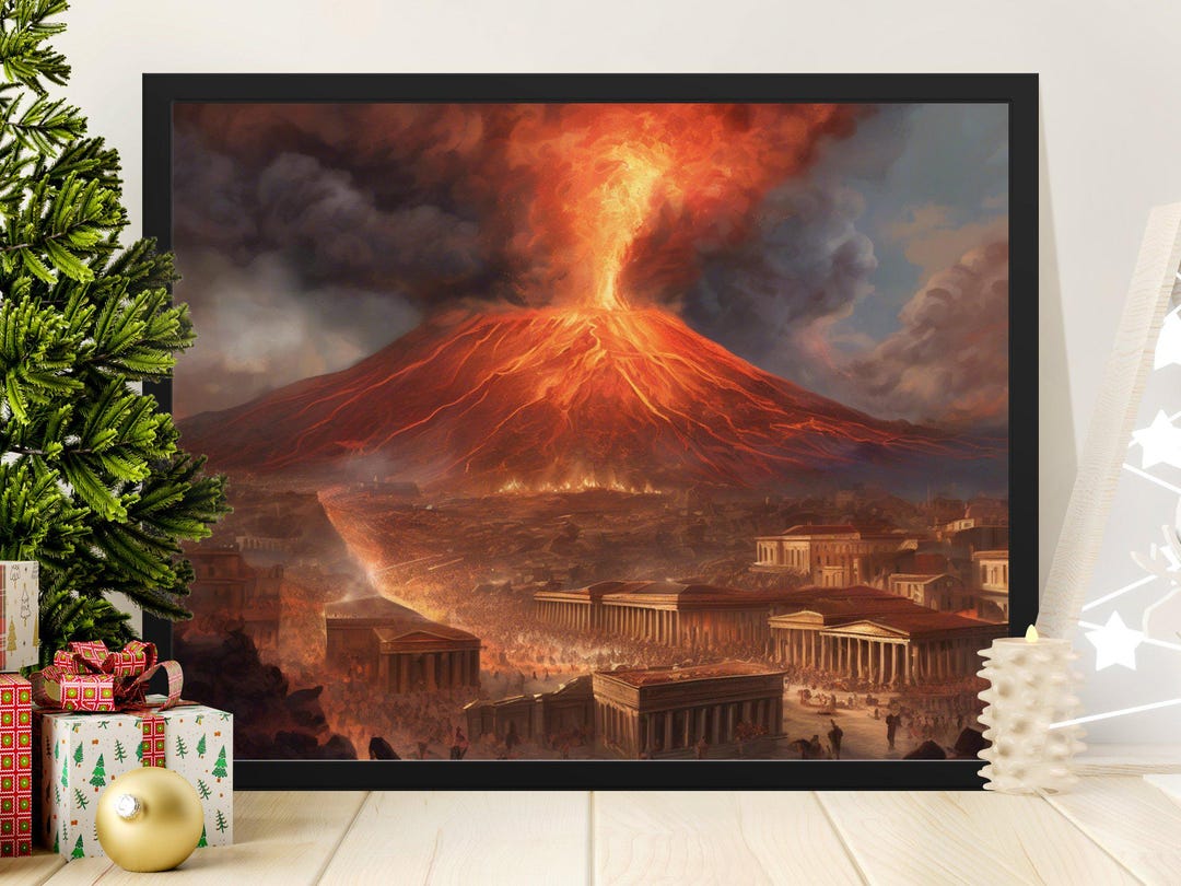 Eruption of Mount Vesuvius Wall Art, Digital Download Artwork ...
