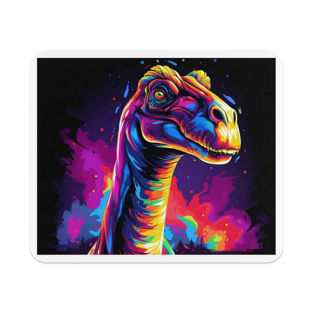 Dinosaur Mouse Pad, RGB Colors Dinosaur Mouse Mat, Vibrant Desk ...