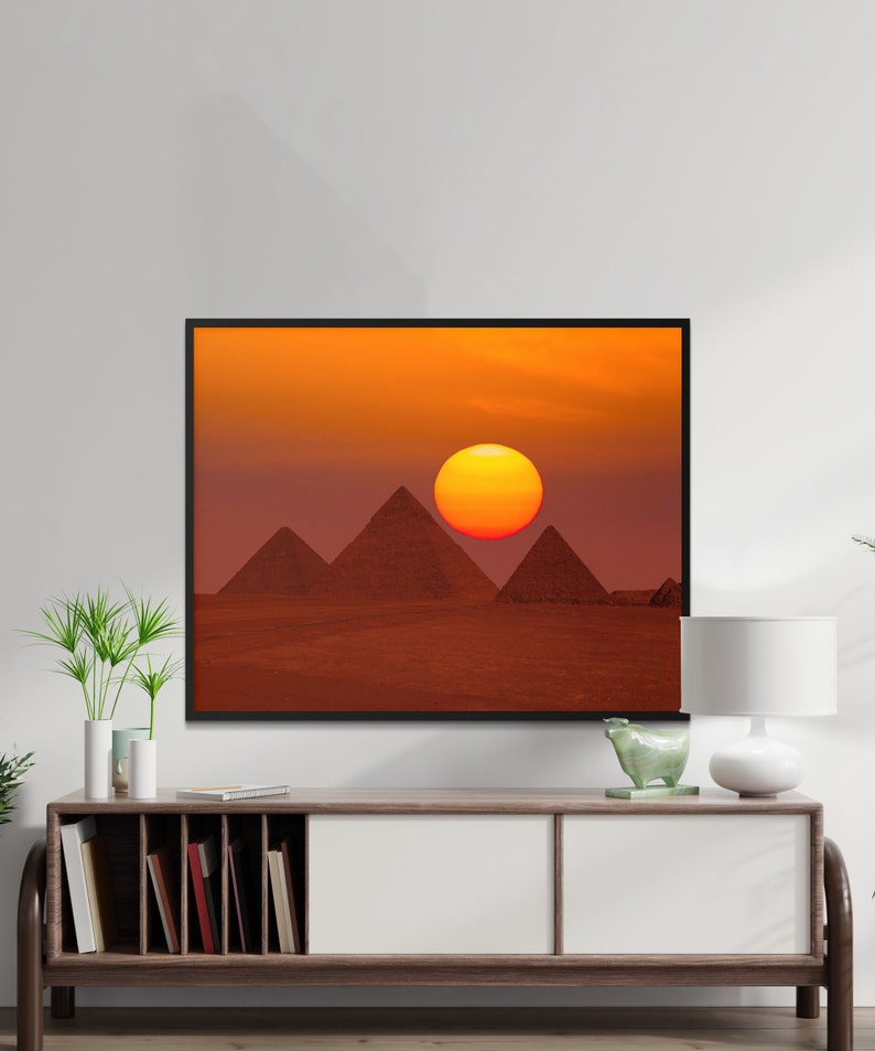 Sunset Pyramid Wall Art, Egypt Pyramids at Sunset, Ancient Egyptian ...