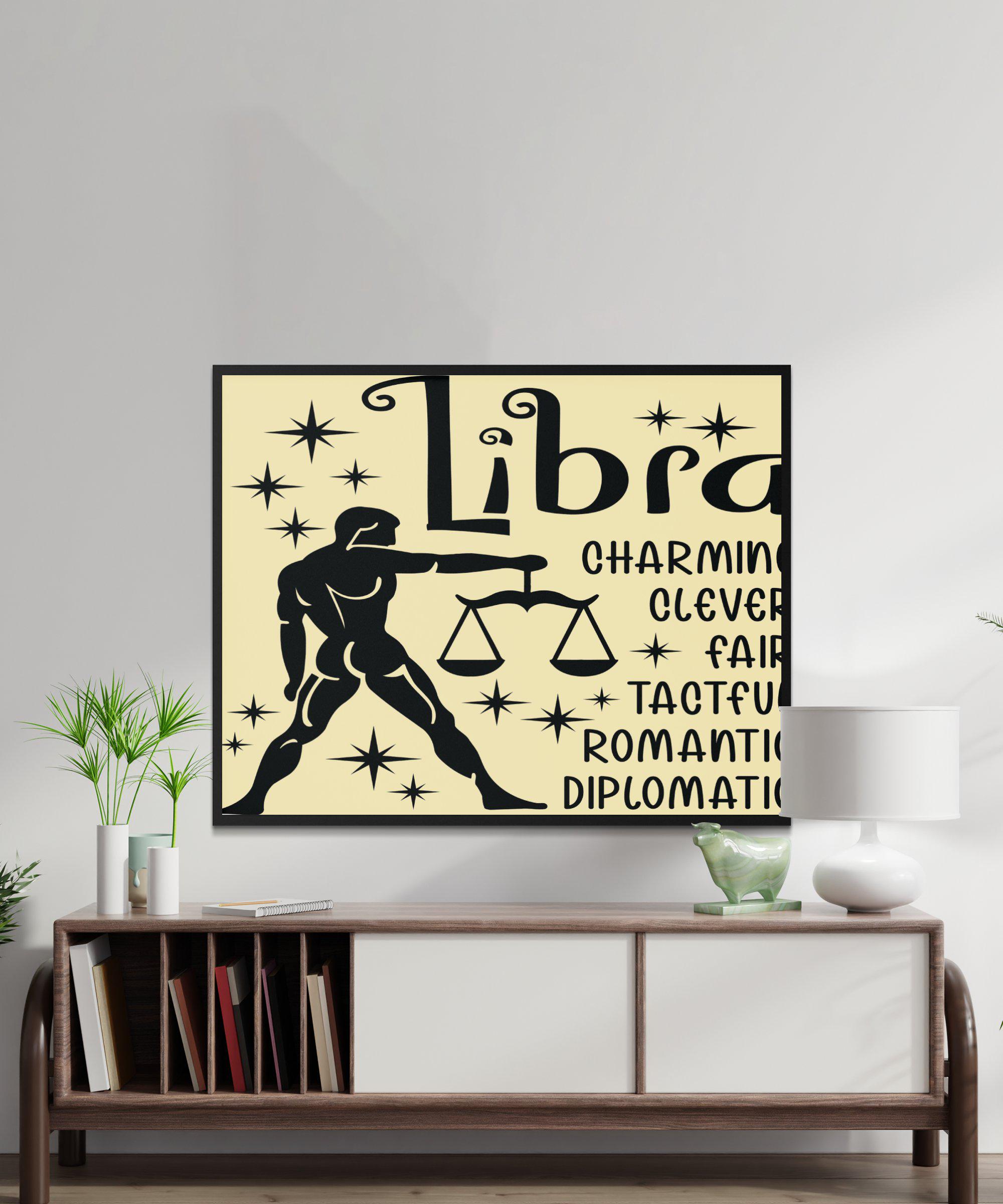 Libra Zodiac Traits Wall Art Digital Download Charming Clever Fair ...