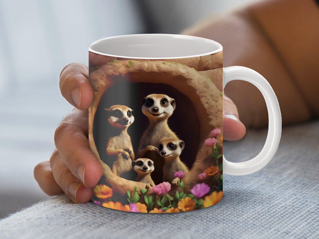 Meerkat Family Digital Download 11 and 15 Oz Mug Design, Cute Meerkat ...
