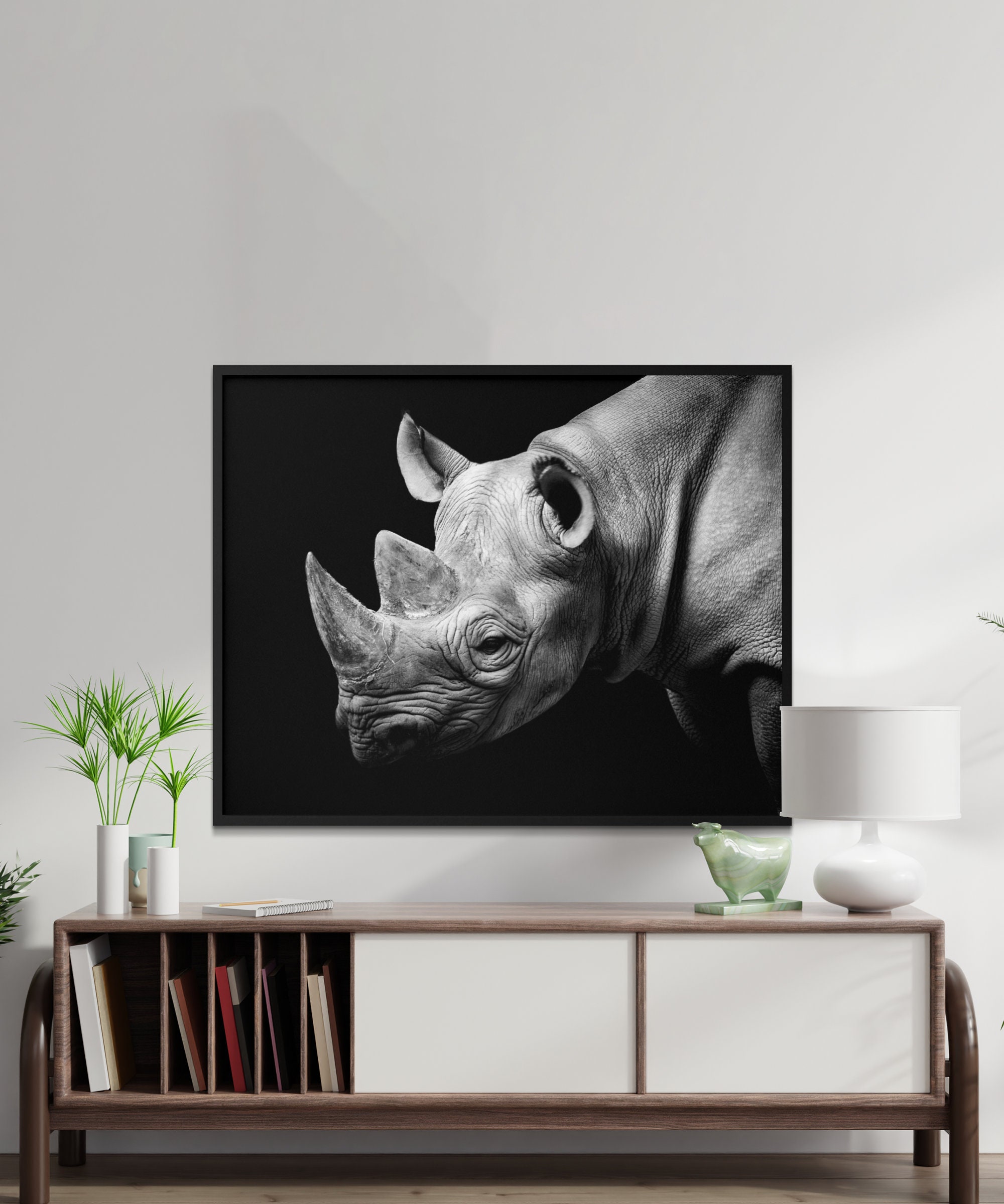 Black and White Rhinoceros Wall Art, Wildlife Photography Print, Animal ...