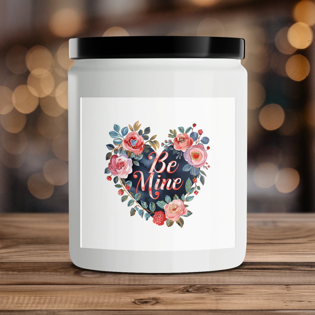 Be Mine Floral Heart Candle, Romantic Scented Candle, Valentine's Day ...