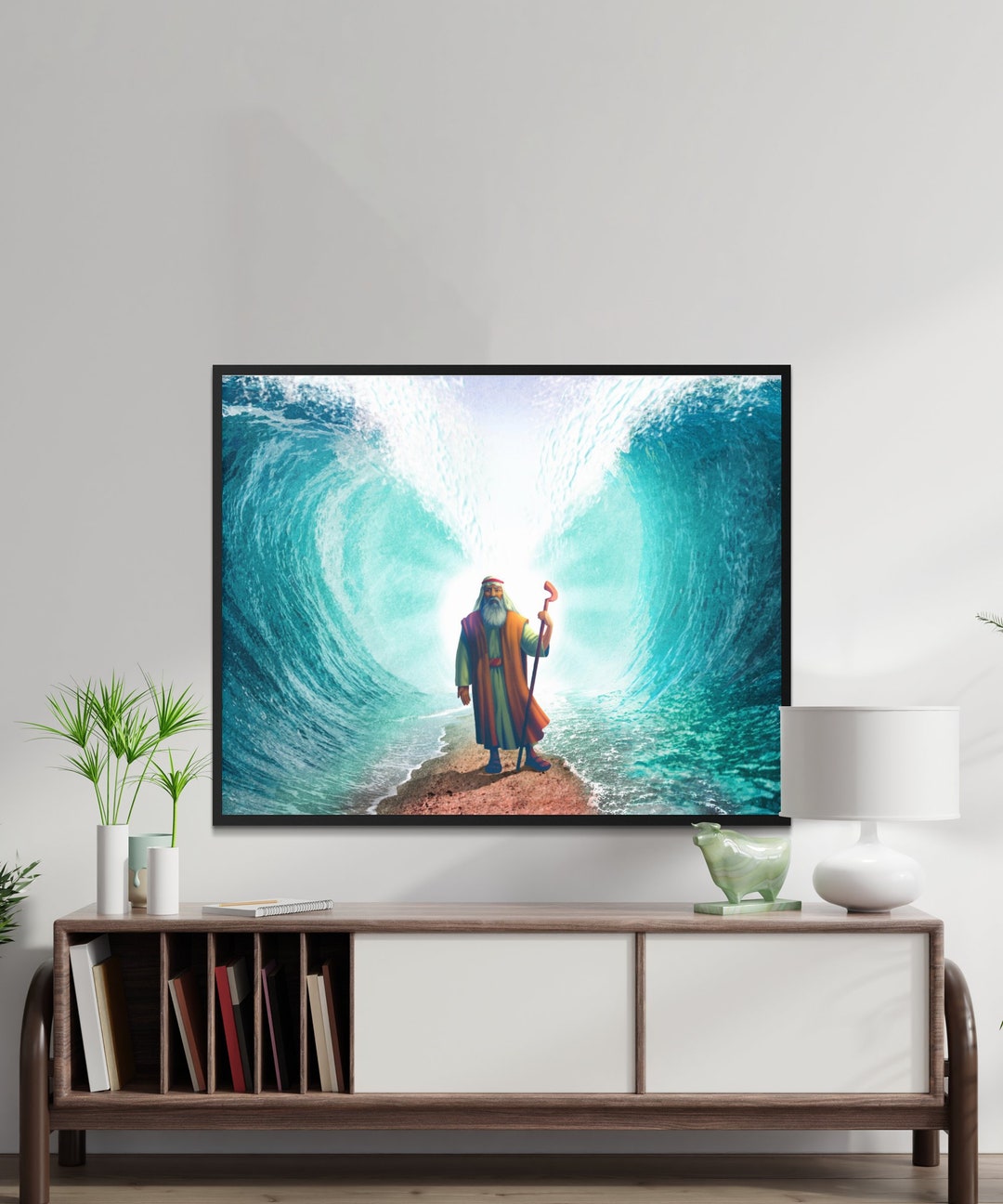 Biblical Parted Sea Wall Art Digital Download, Ocean Miracle Artwork ...