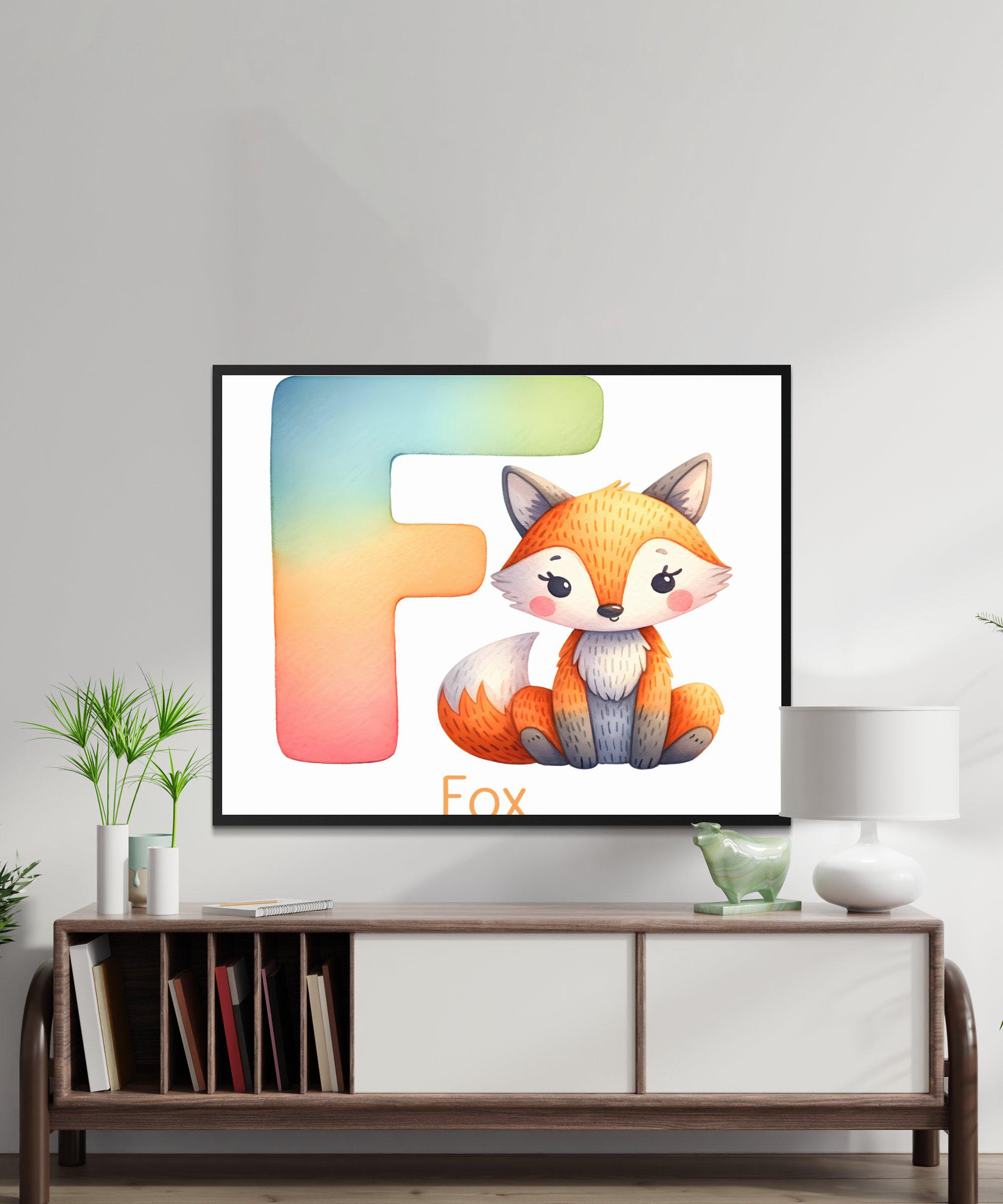Whimsical Fox Alphabet Wall Art Digital Download, Nursery Decor ...