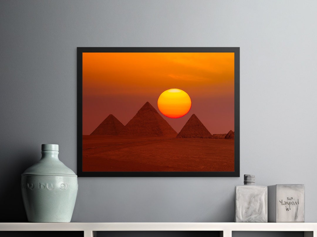 Sunset Pyramid Wall Art, Egypt Pyramids at Sunset, Ancient Egyptian ...