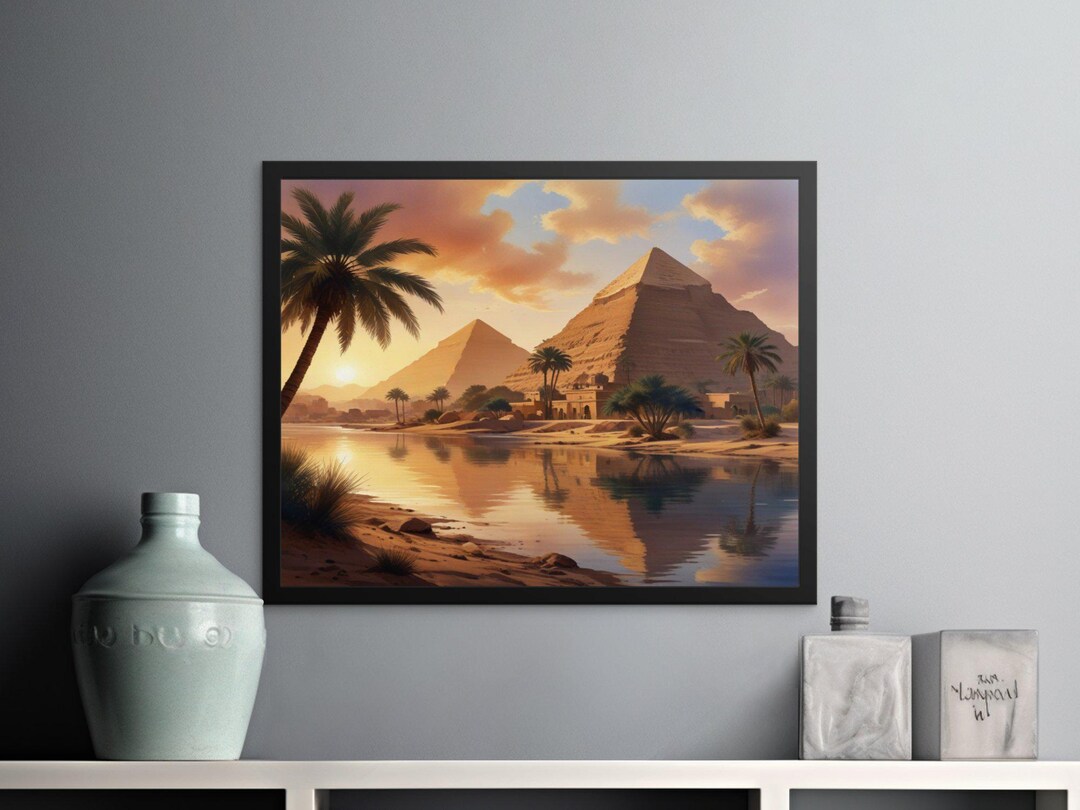 Egyptian Pyramid Sunset Wall Art Digital Download, Ancient Scenery Home ...