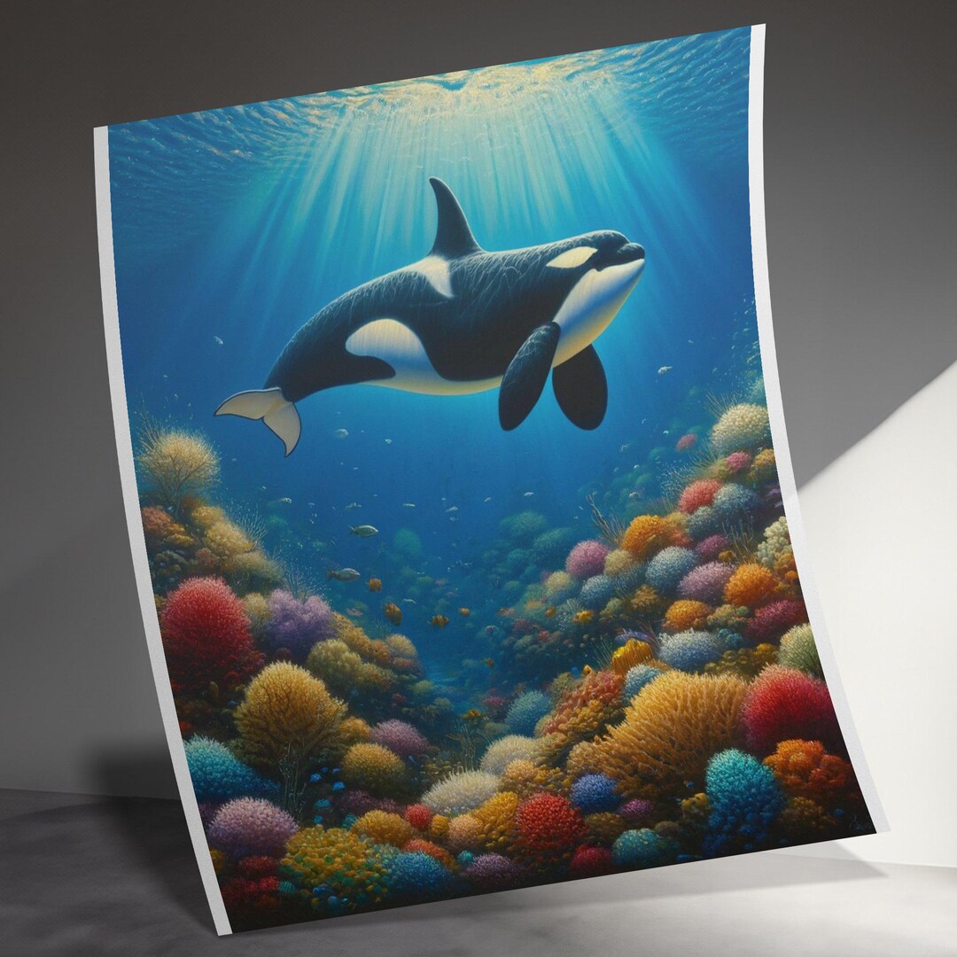Colorful Underwater Ocean Scene Poster, Vibrant Coral Reef With ...