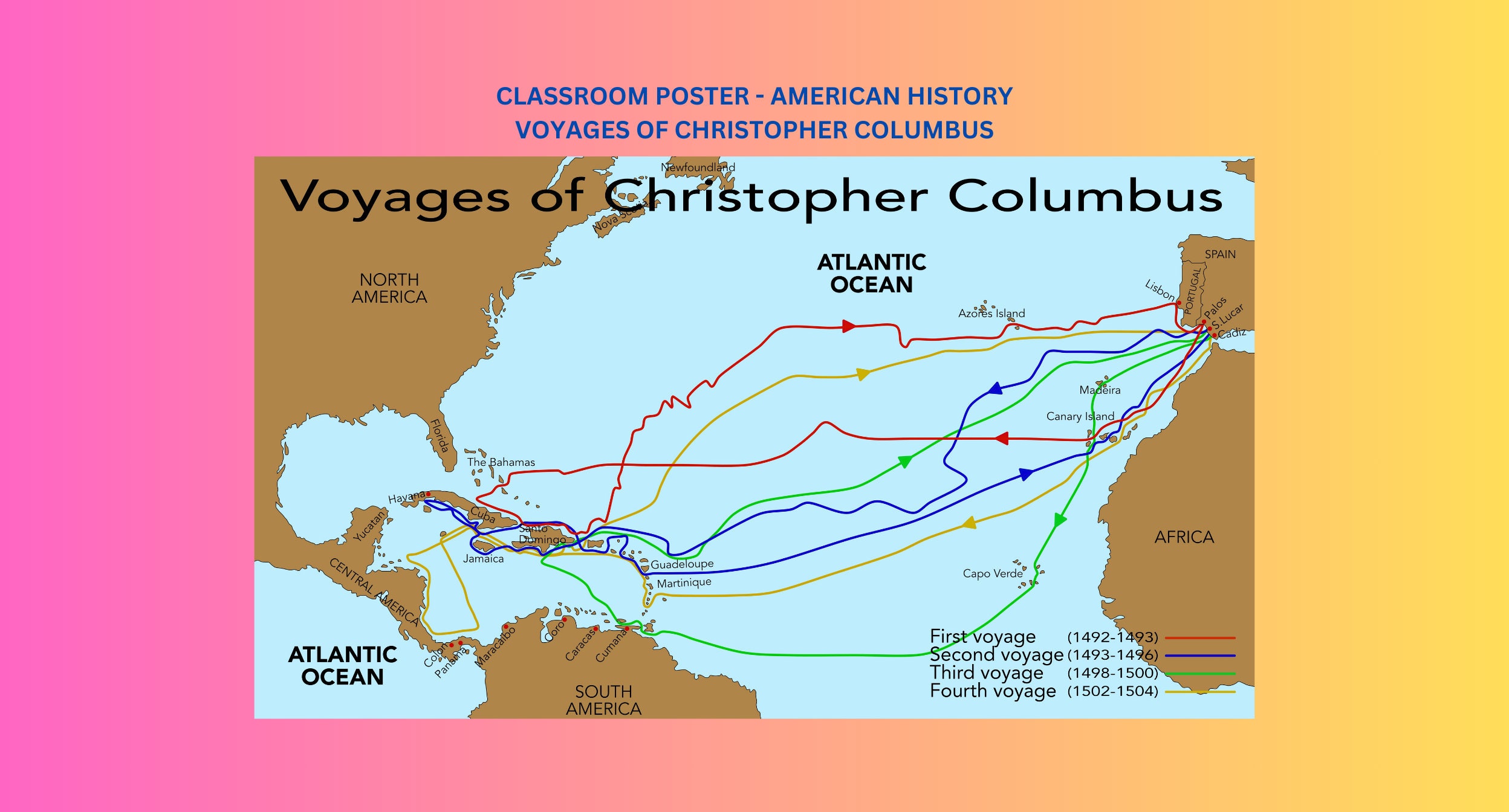Christopher Columbus World Map