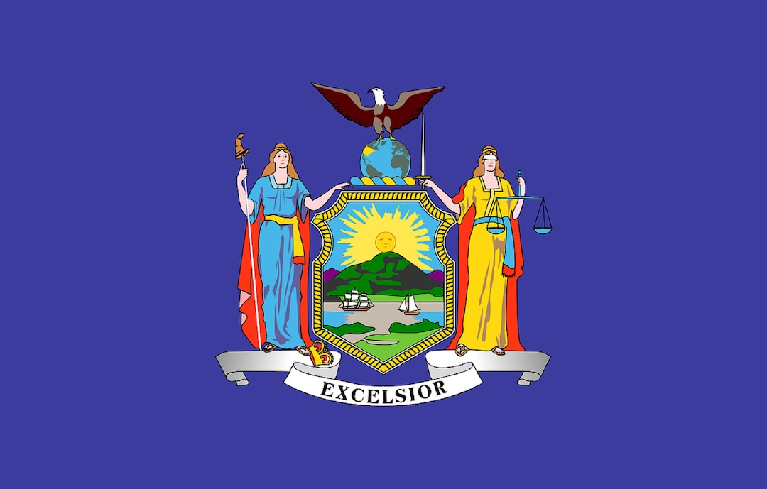 Classroom Poster - State Flags of U.S.A. - New York - Capital Albany 40 ...