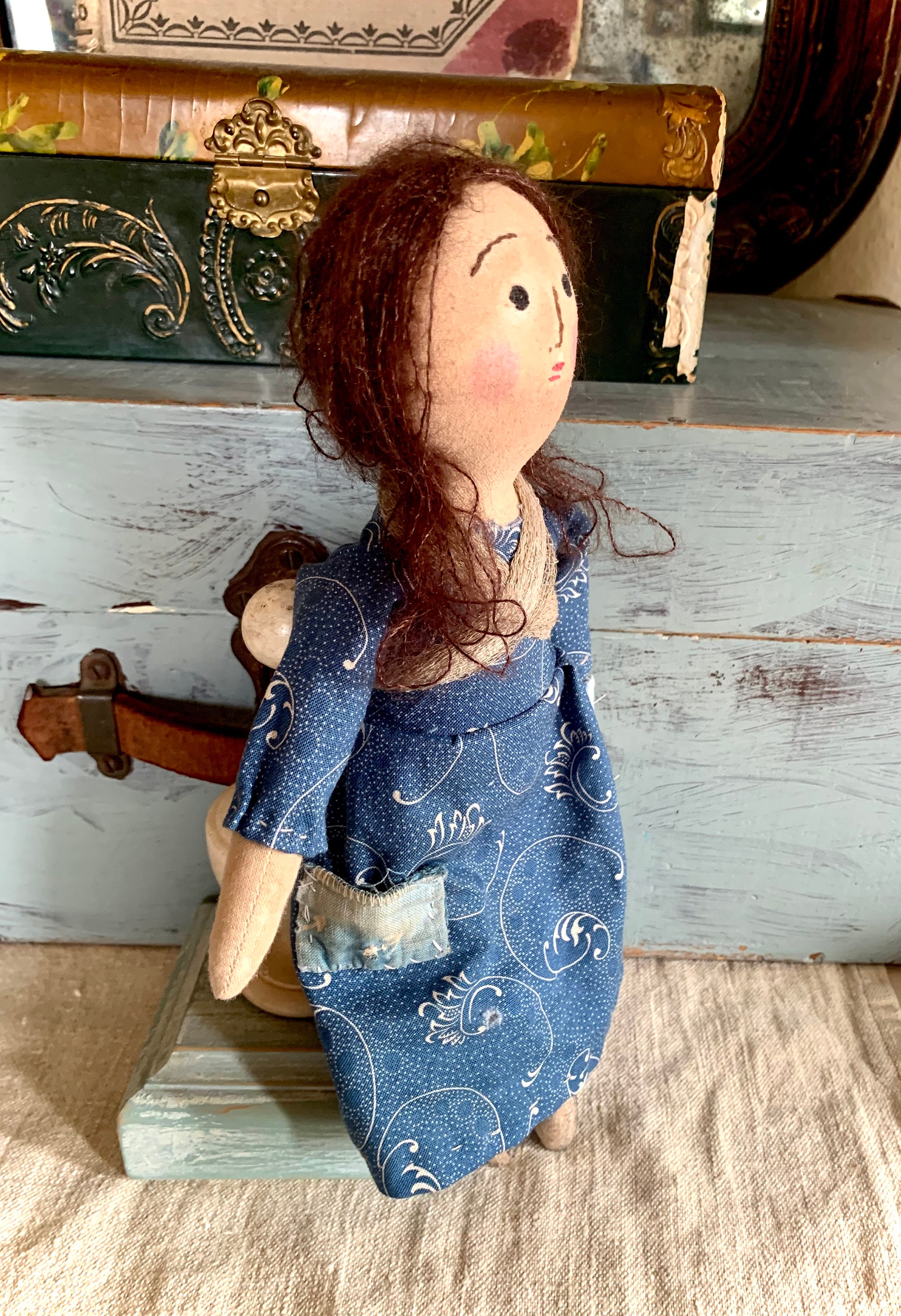 DIGITAL Pattern, Dolly Blue, a 10-inch Primitive Cloth Doll - Etsy