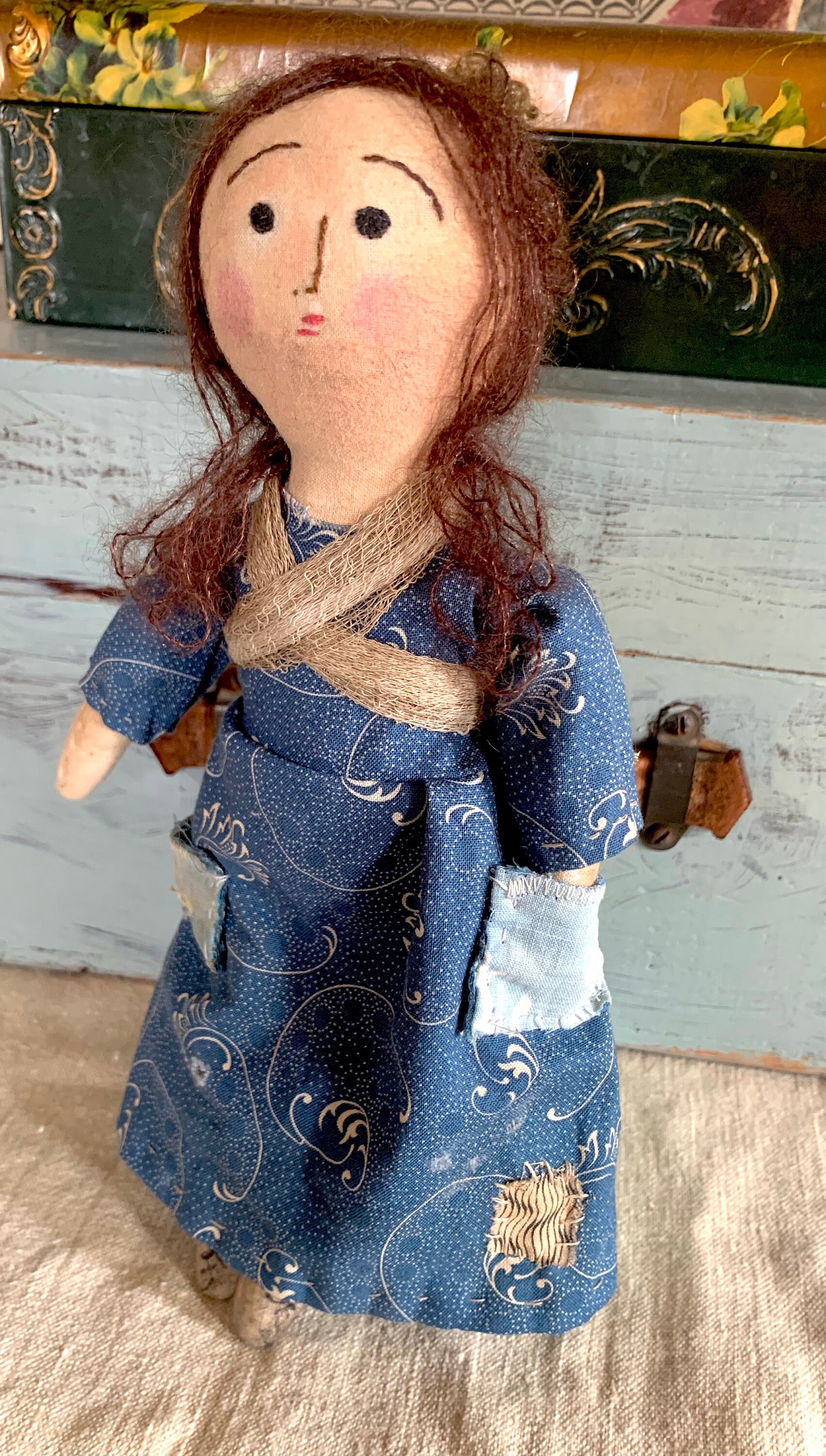 DIGITAL Pattern, Dolly Blue, a 10-inch Primitive Cloth Doll - Etsy