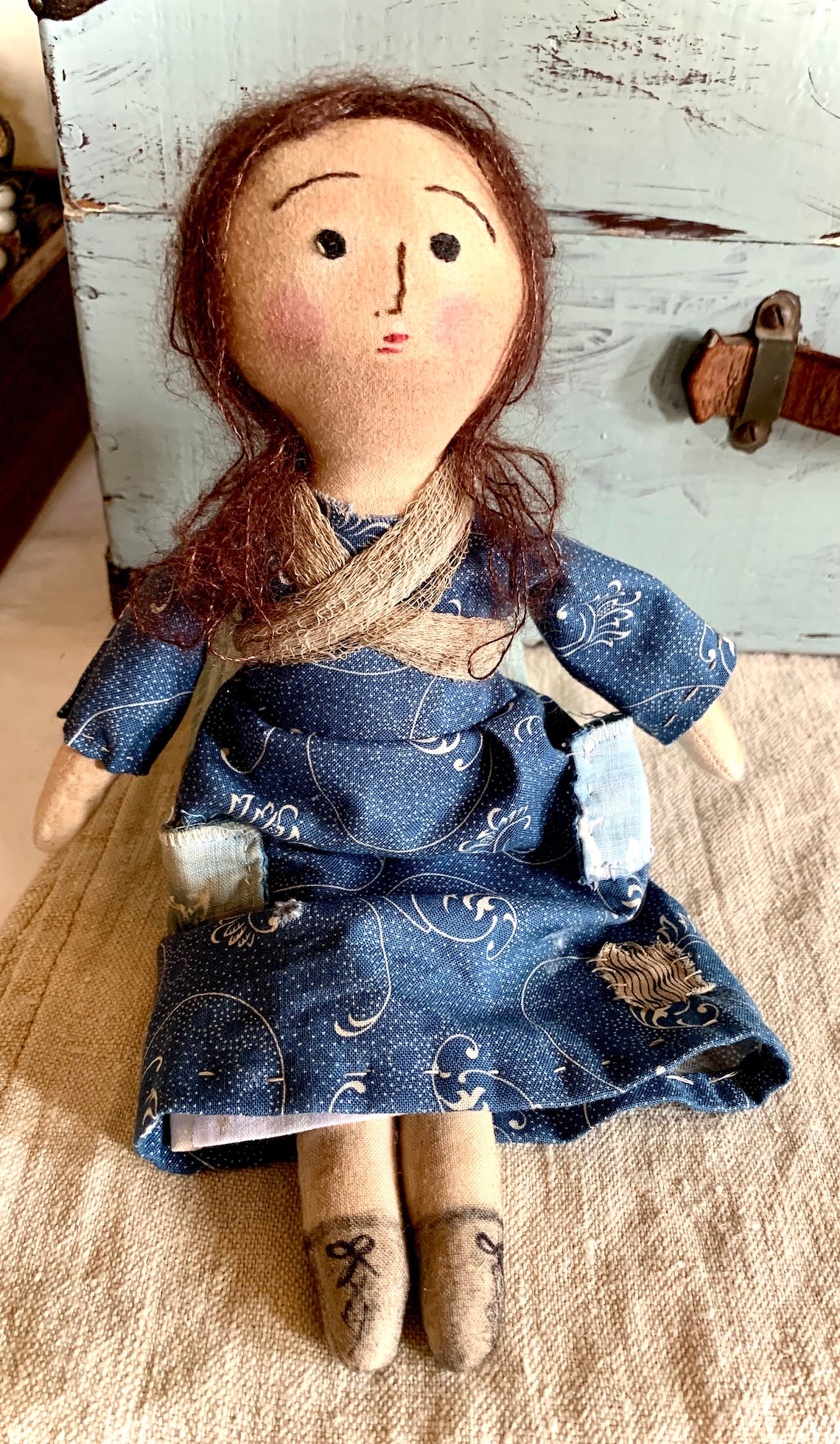 DIGITAL Pattern, Dolly Blue, a 10-inch Primitive Cloth Doll - Etsy
