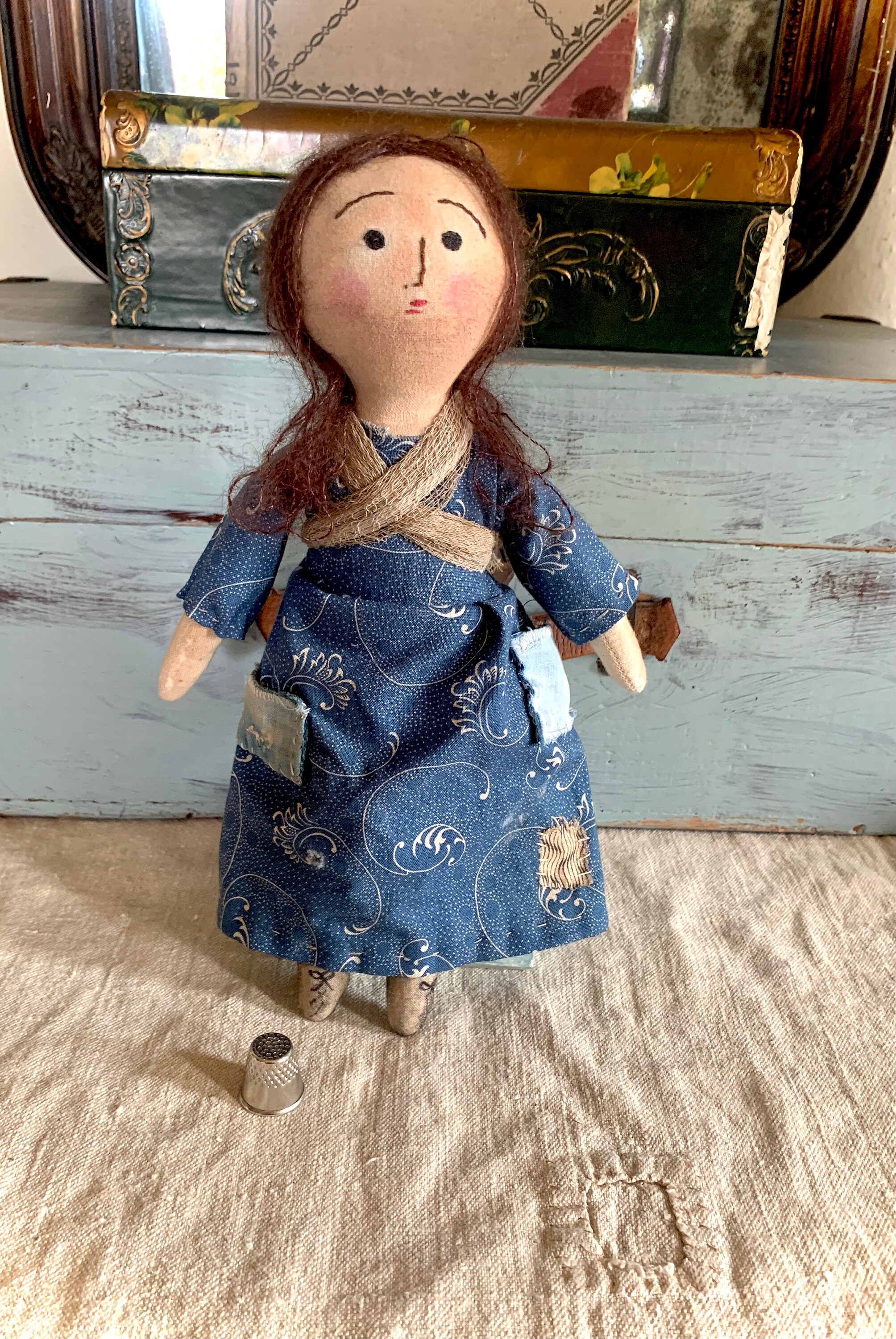 DIGITAL Pattern, Dolly Blue, a 10-inch Primitive Cloth Doll - Etsy
