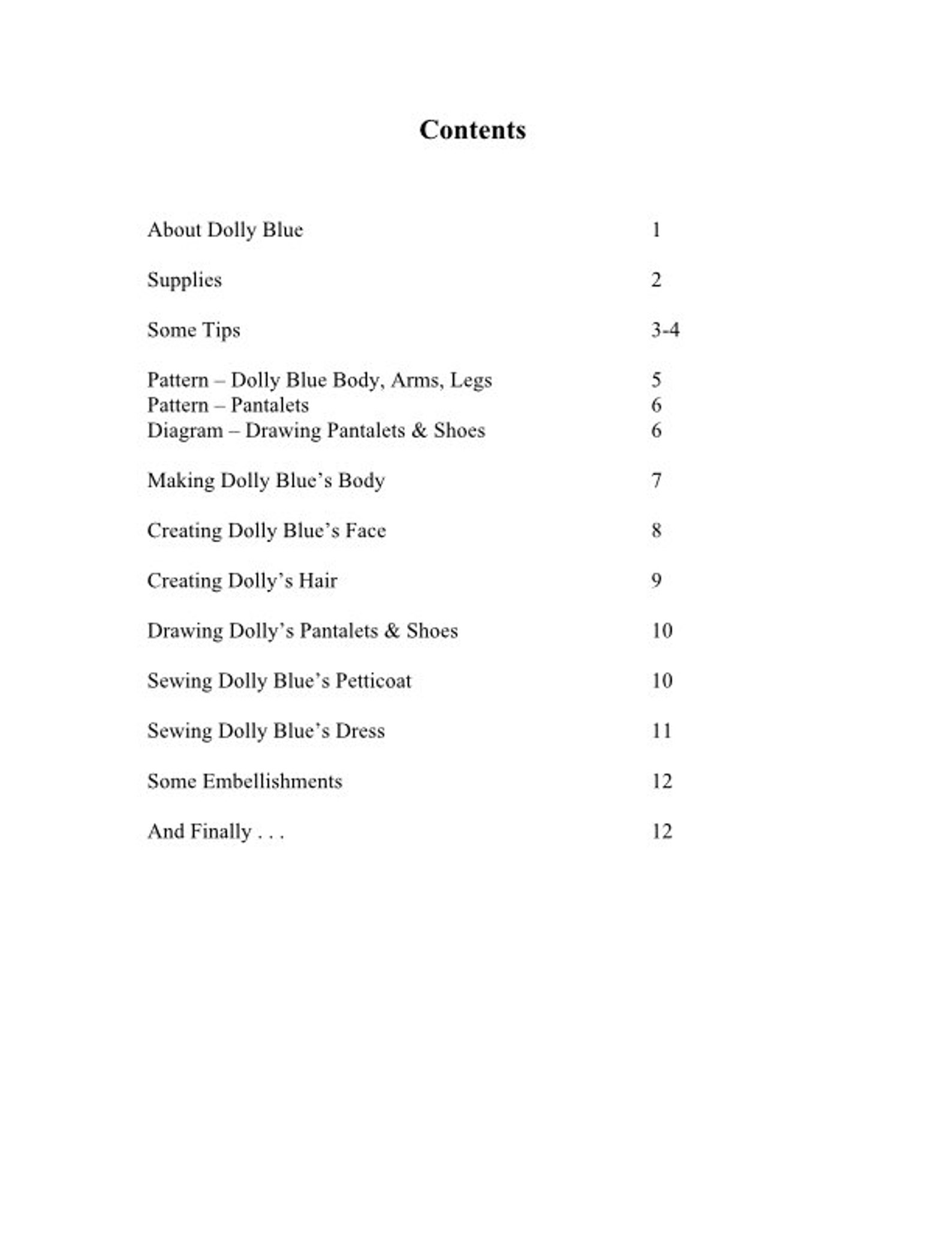 DIGITAL Pattern, Dolly Blue, a 10-inch Primitive Cloth Doll - Etsy