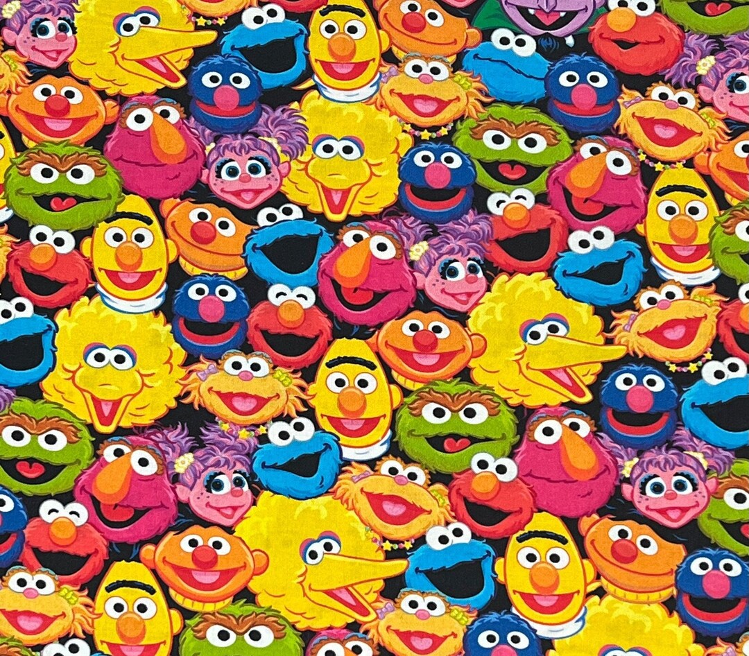Sesame Street Stacked Quilting Fabric 100% Cotton Sold by the Yard Cut ...