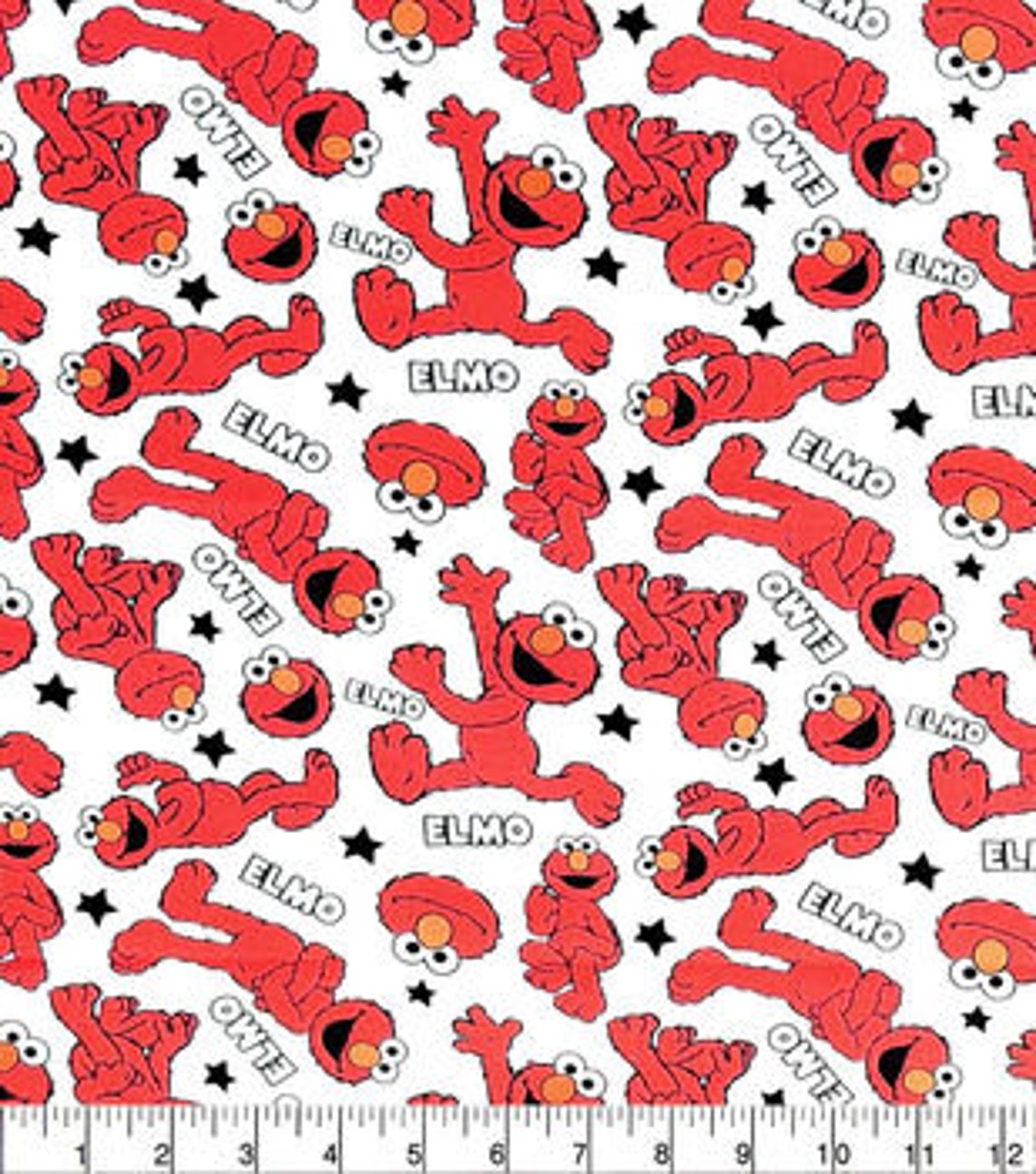 Elmo Tossed Sesame Street Quilting Fabric 100% Cotton Cut From the Bolt ...