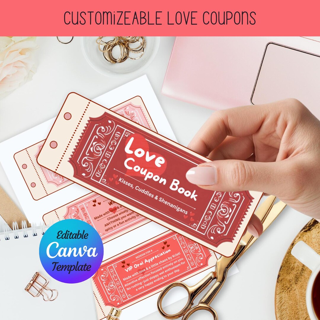 Custom Love Coupon Book Canva Template, Spicy Romantic Coupons ...