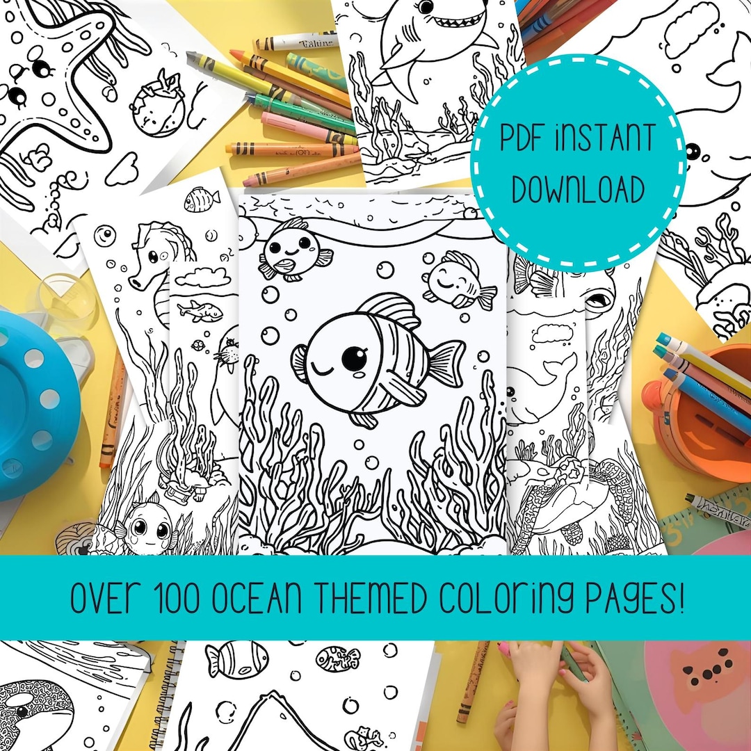 Sea Life Coloring Pages for Kids, 100+ Ocean Activity Designs ...