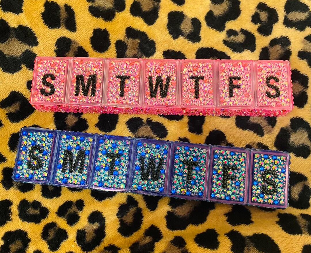 Blinged Pill Organizer - Etsy