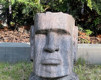 Stone Easter Island Head Statue Face MOAI/TIKI Style Garden - Etsy UK
