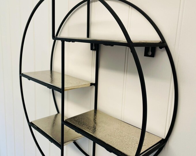 Circle Round Wall Unit Multi Shelf, Industrial Style Metal Display ...