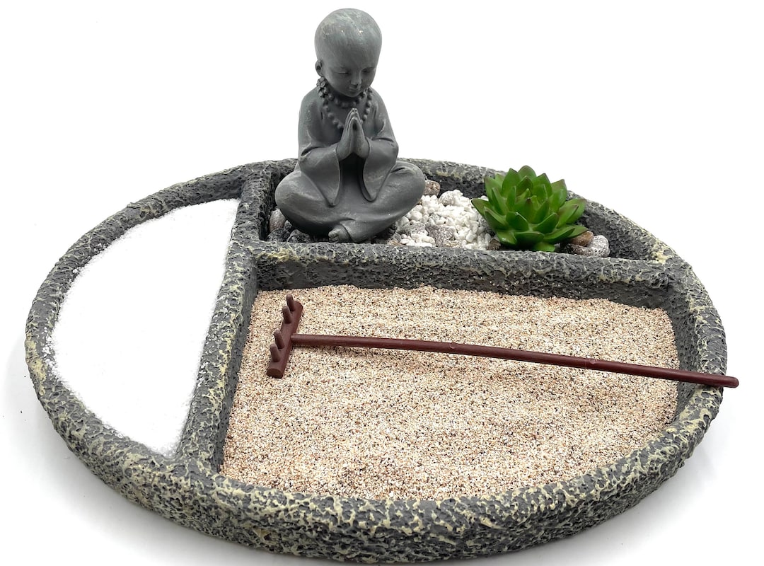 Mini Zen Garden Kit With Mini Tool Complete With Coloured Sands and ...