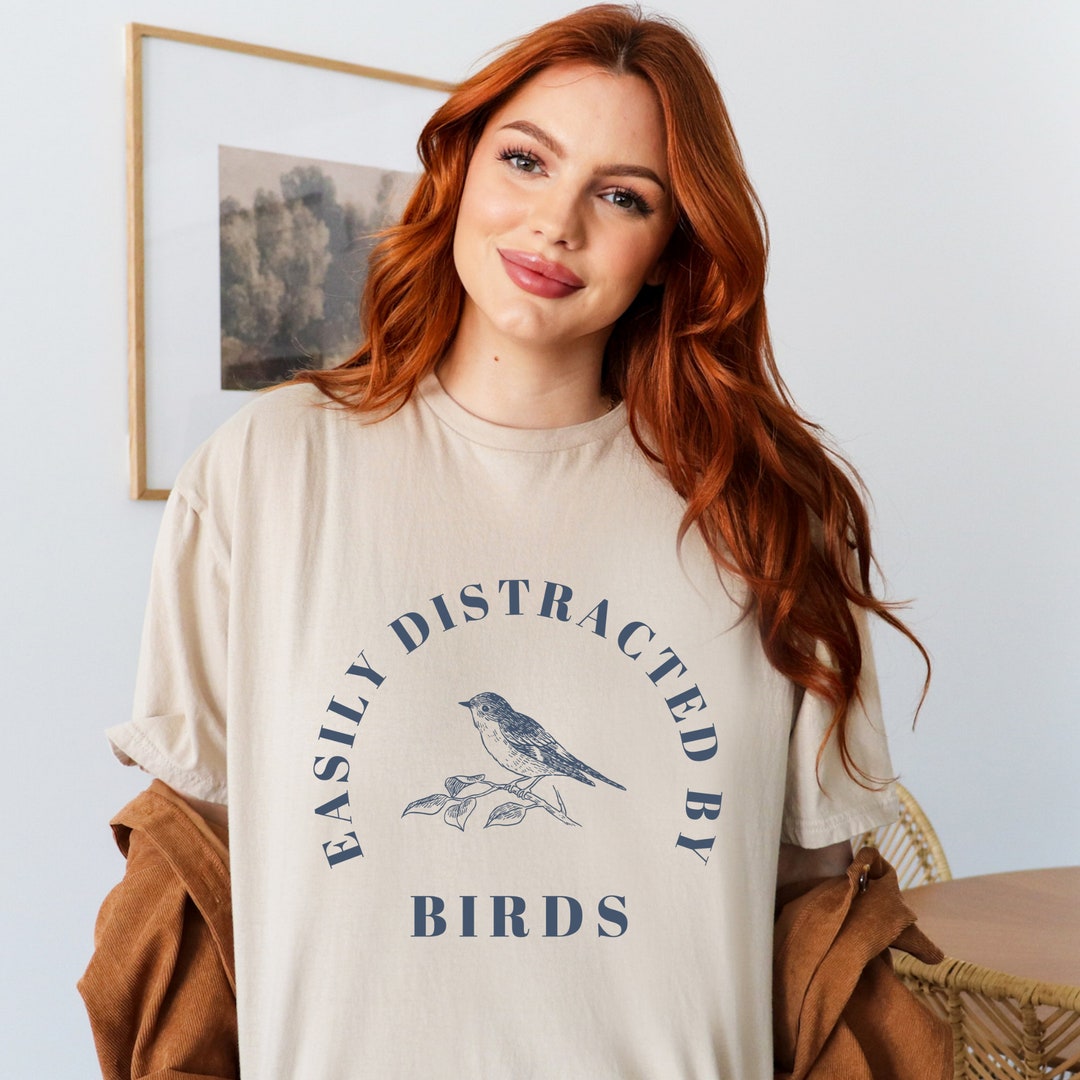 Easily Distracted by Birds Shirt, Bird Nerd Shirt, Bird Watching ...