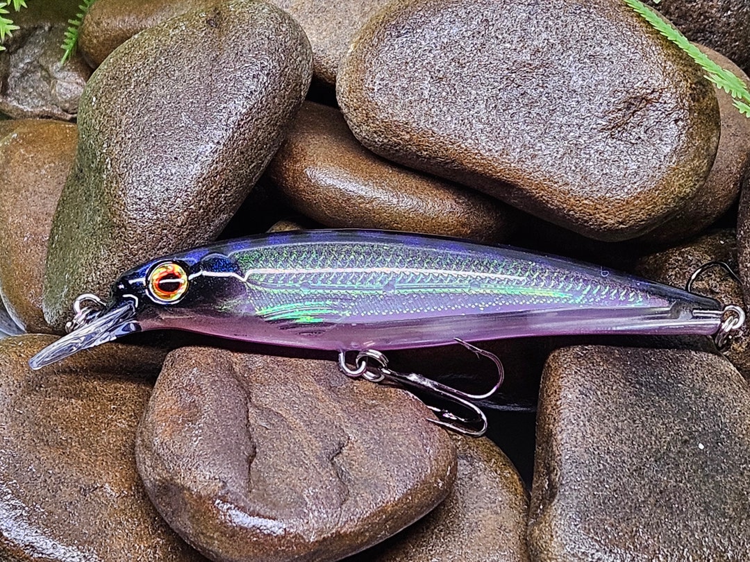 4" Minnow Jerkbait. Black / Holographic - Etsy