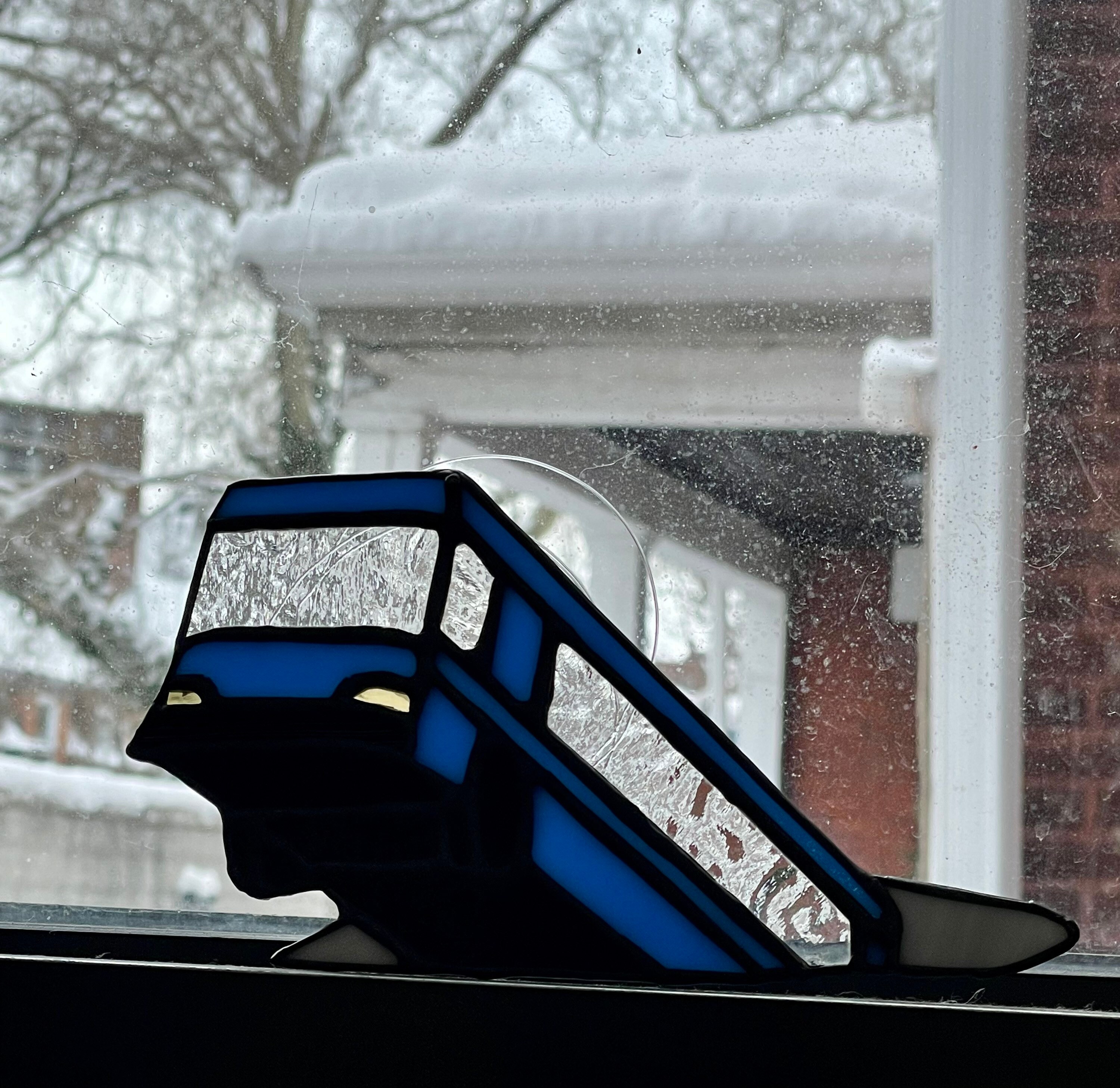 Handmade Stained Glass Pittsburgh Bus Sun Catcher - Port Authority Art ...