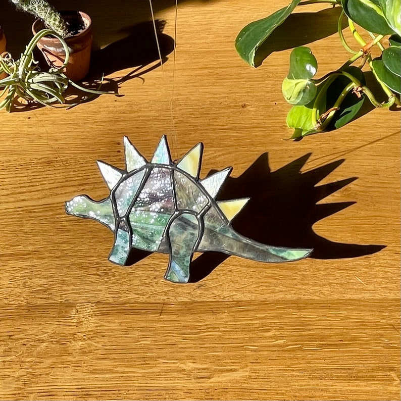 Handmade Stained Glass Dinosaur Brontosaurus T-rex Love - Etsy