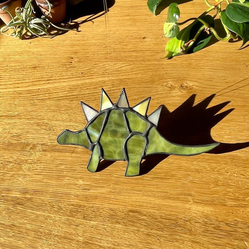 Handmade Stained Glass Dinosaur Brontosaurus T-rex Love - Etsy