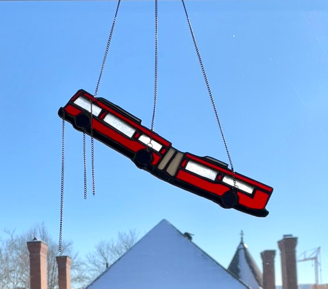 Handmade Stained Glass Pittsburgh Bus Sun Catcher: Frick Park Art - Etsy