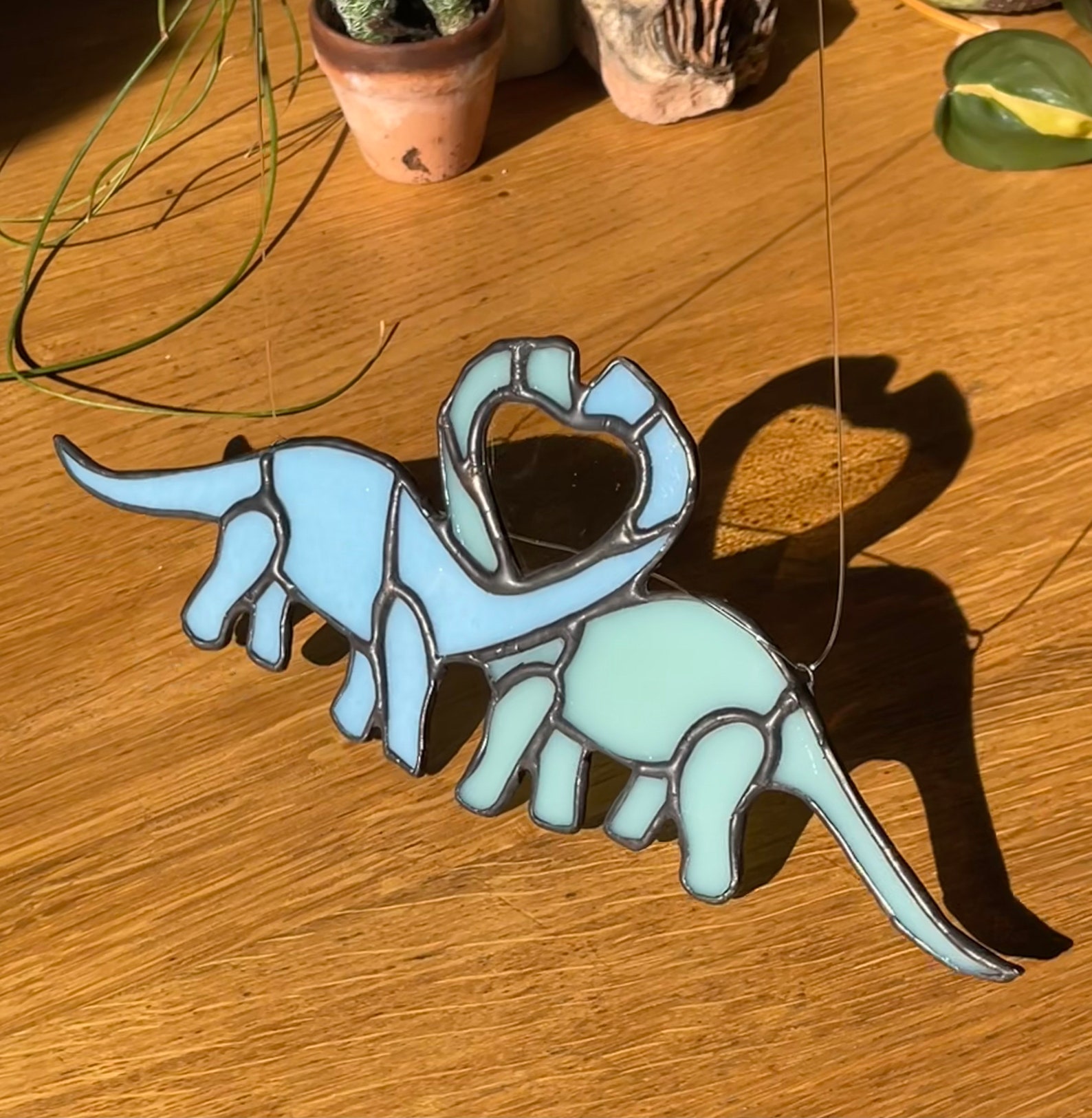 Handmade Stained Glass Dinosaur Brontosaurus T-rex - Etsy