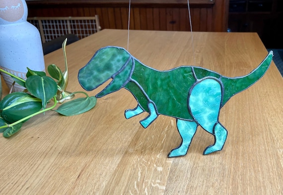 Dinosaur T-rex Tyrannosaurus Rex Reptile Large Stained Glass - Etsy