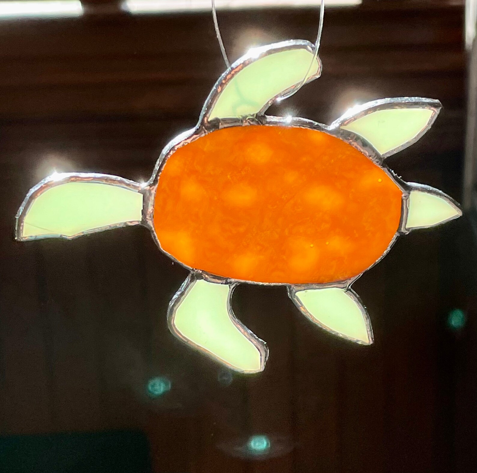 Custom Stained Glass Turtle Tortoise Ornament Sun Catcher Art - Etsy
