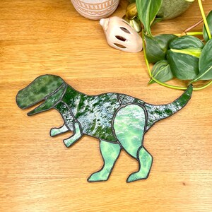 Dinosaur T-rex Tyrannosaurus Rex Reptile Large Stained Glass Sun ...