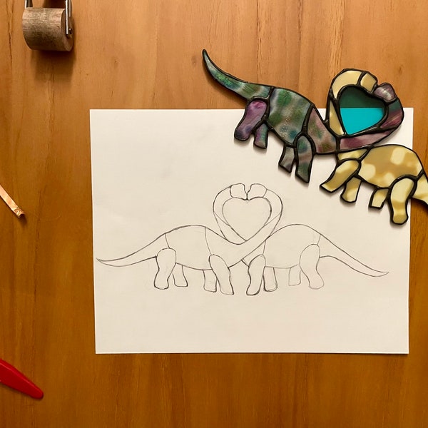 Stained Glass Dinosaur - Etsy