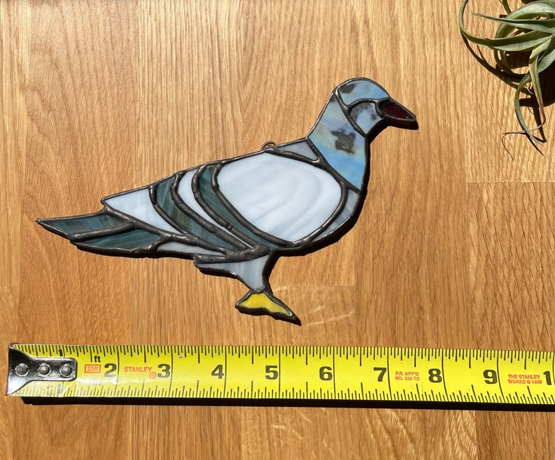Handmade Stained Glass Pigeon Suncatcher - City Bird Window Hanging - Etsy