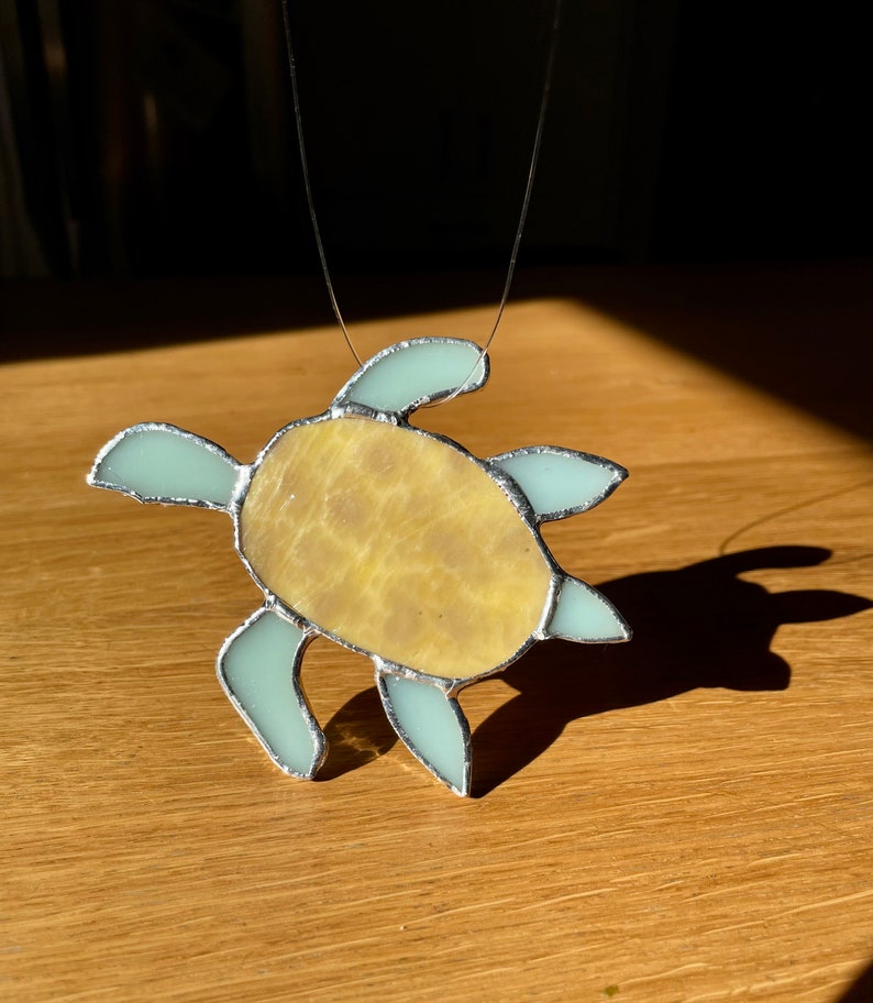 Custom Stained Glass Turtle Tortoise Ornament Sun Catcher Art - Etsy
