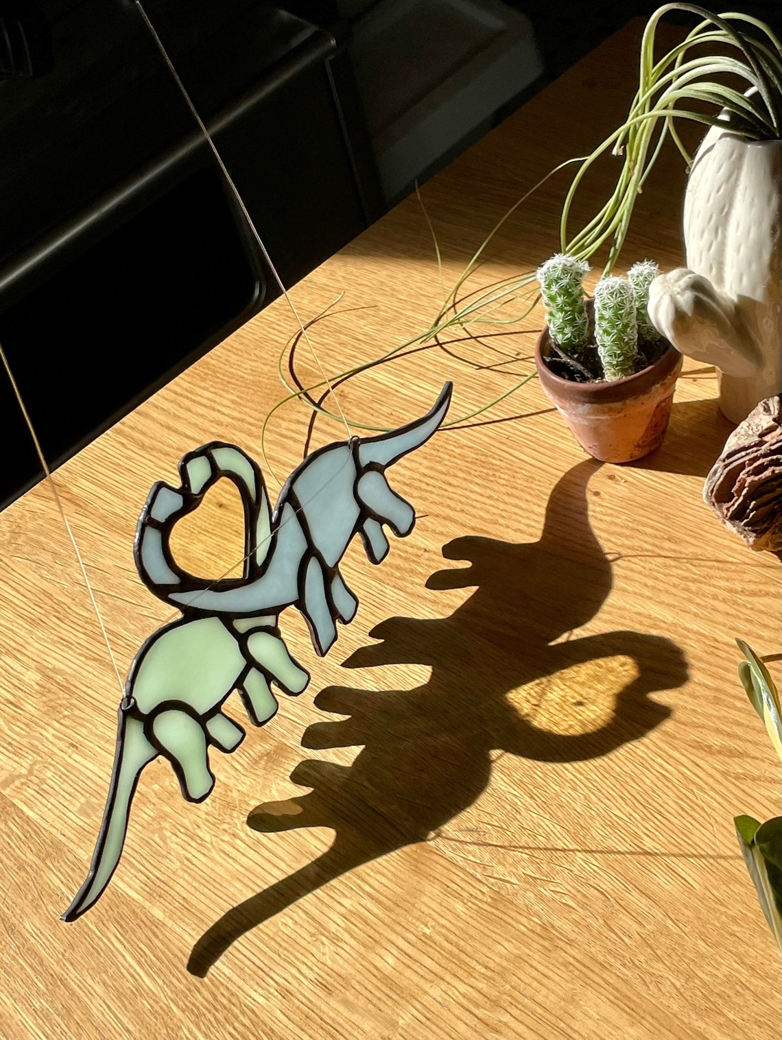 Handmade Stained Glass Dinosaur Brontosaurus T-rex - Etsy