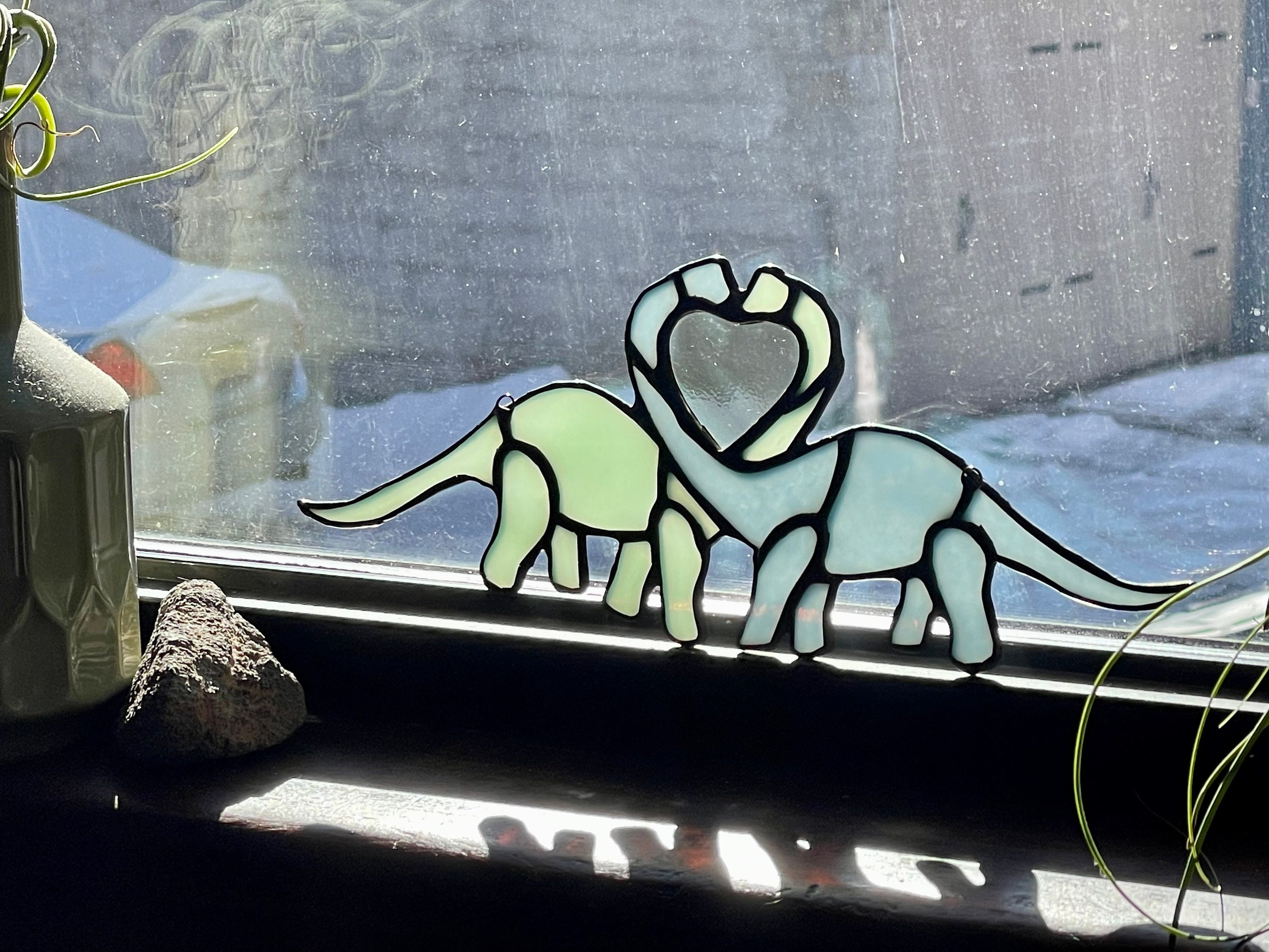 Handmade Stained Glass Dinosaur Brontosaurus T-rex - Etsy