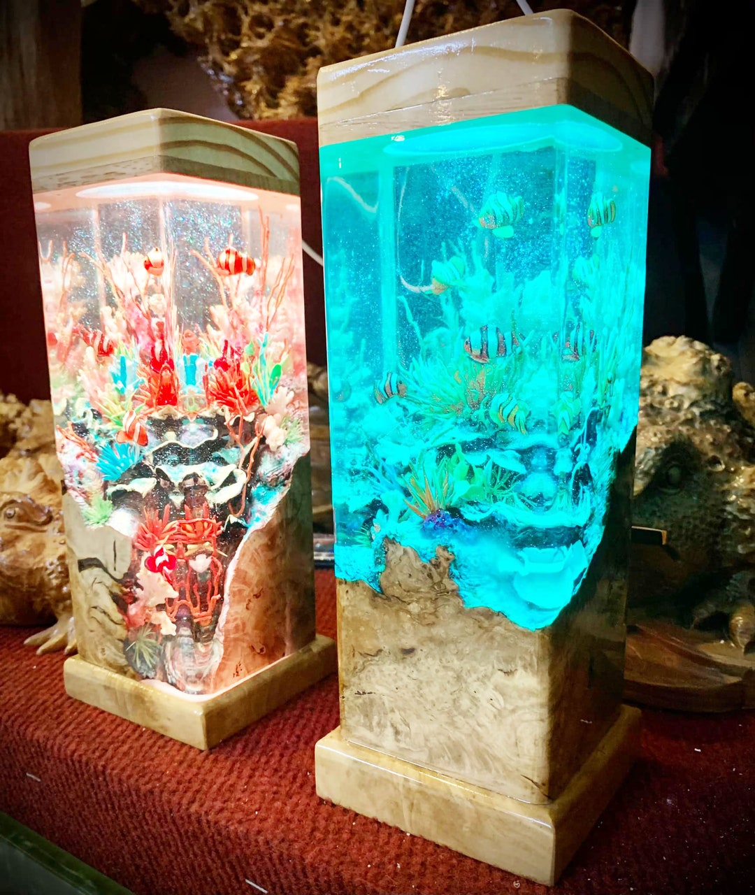 Epoxy Lamp, Resin Lamp, Handmade Epoxy Lamp, Artisian Lamp, Artisan ...