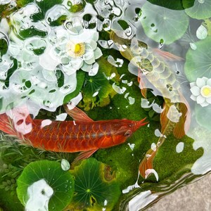 Dragon-koi Fish Resin Epoxy Coffee Table | Rectangle Resin Epoxy Coffee ...