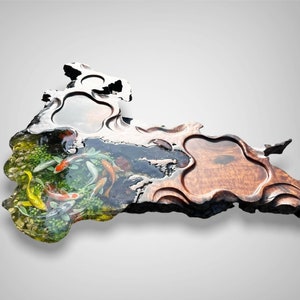 Koi Fish Resin Epoxy Coffee Table | Rectangle Resin Epoxy Coffee Table ...